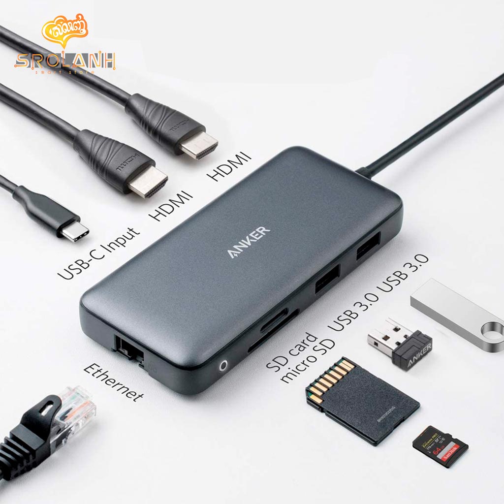 ANKER PowerExpand 8 in 1 USB-C PD 10Gbps Data Hub | SROLANH ANKER PowerExpand 8 in 1 USB-C PD 10Gbps Data Hub | SROLANH